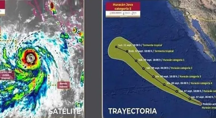 Esta es la trayectoria del huracán Jova - Diarios Electronicos de México